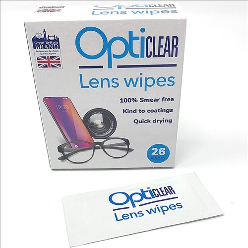 Lingettes nettoyantes pour lunettes Opticlear - 1 paquet de 26 ...